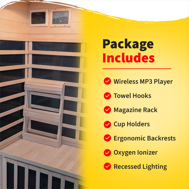Heatwave 2-Person Hemlock Infrared Sauna with 6 Carbon Heaters & Reviews | Wayfair